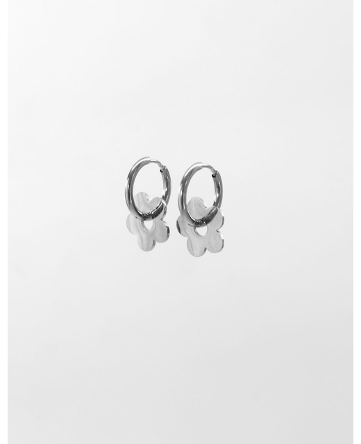 Daisy Disc Silver Huggie Earrings - Brand-Stella & Gemma Accessories ...