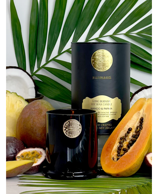 Surmanti Long Burning Eco Soya Candle 250g - Mango, Papaya & Coconut ...